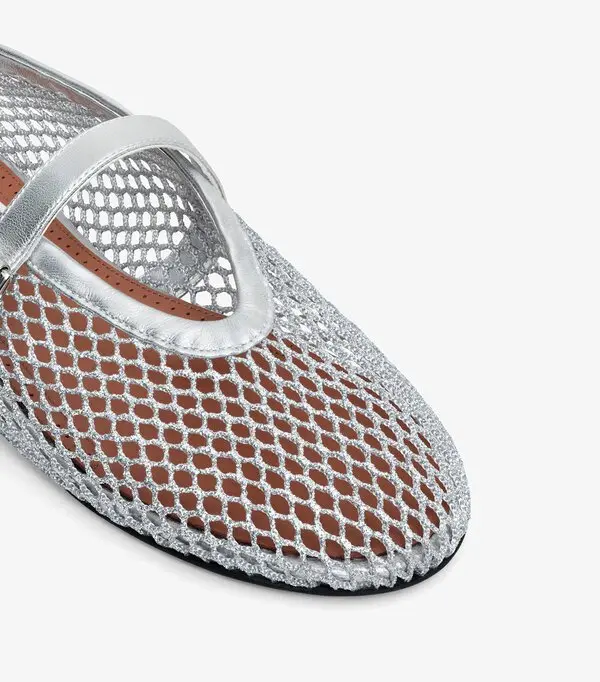 Alaïa Leather Mesh Ballet Flats