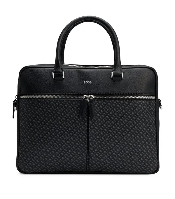 Hugo Boss Bonded Leather Document Case - Black