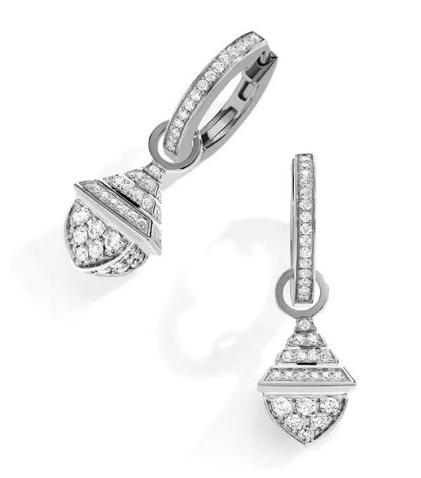 MARLI NEW YORK Gold And Diamond Cleo Rev Drop Earrings - White