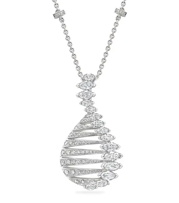 BOODLES Platinum And Diamond Play Of Light Pendant Necklace - Silver