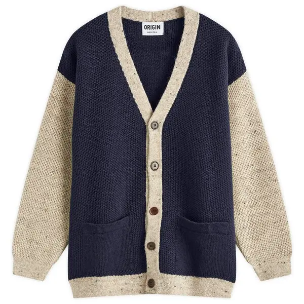 COUNTRY OF ORIGIN Regent Panel Knit Cardigan - Navy | Editorialist 
