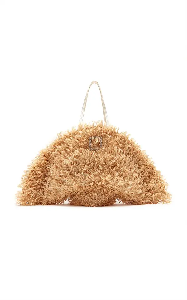 ROGER VIVIER Tres Vivier Panier Raffia Tote - Neutral