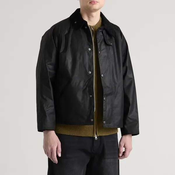 Barbour Os Transport Wax Jacket - Black