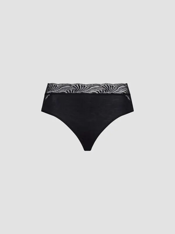 Hanro Cotton Delight Lace-trim Briefs - Black