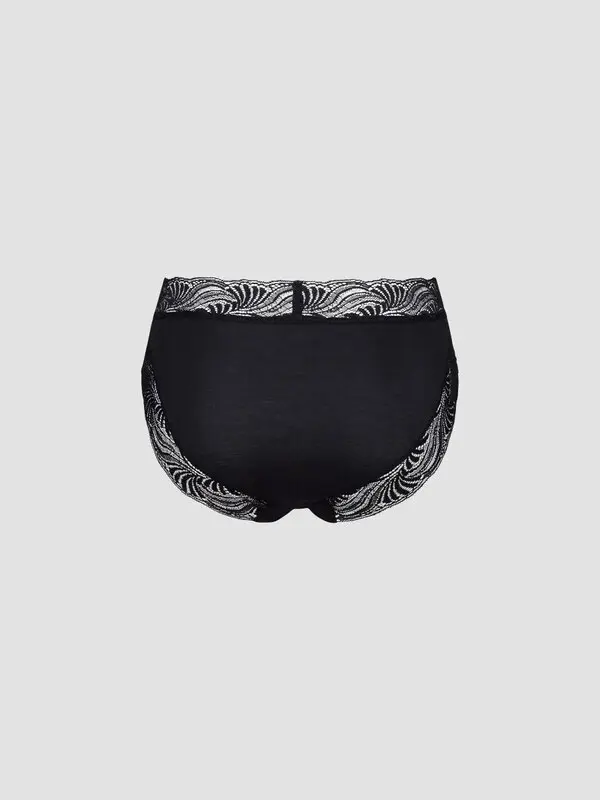 Hanro Cotton Delight Lace-trim Briefs - Black
