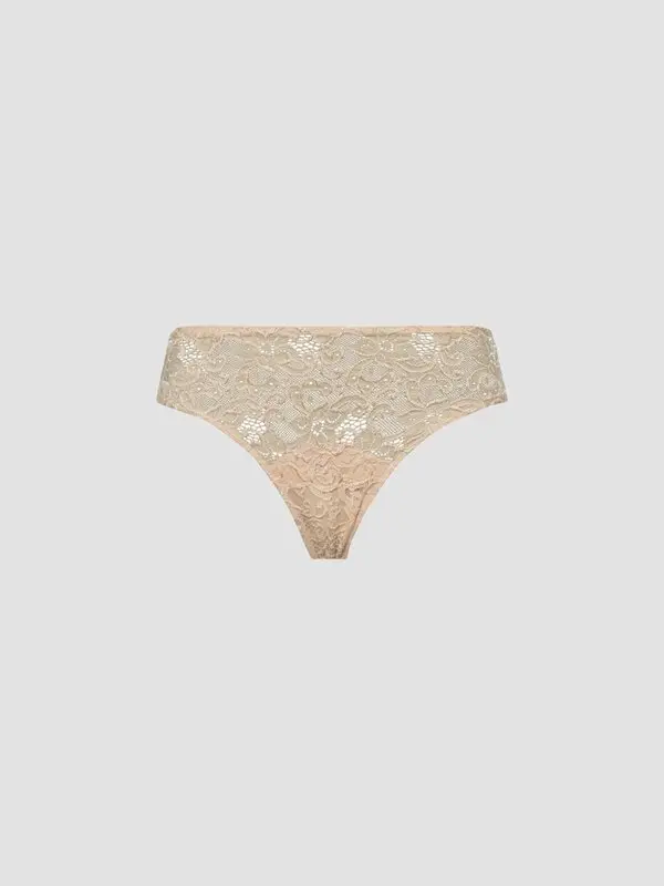 Hanro Mots Floral Lace Briefs - Beige
