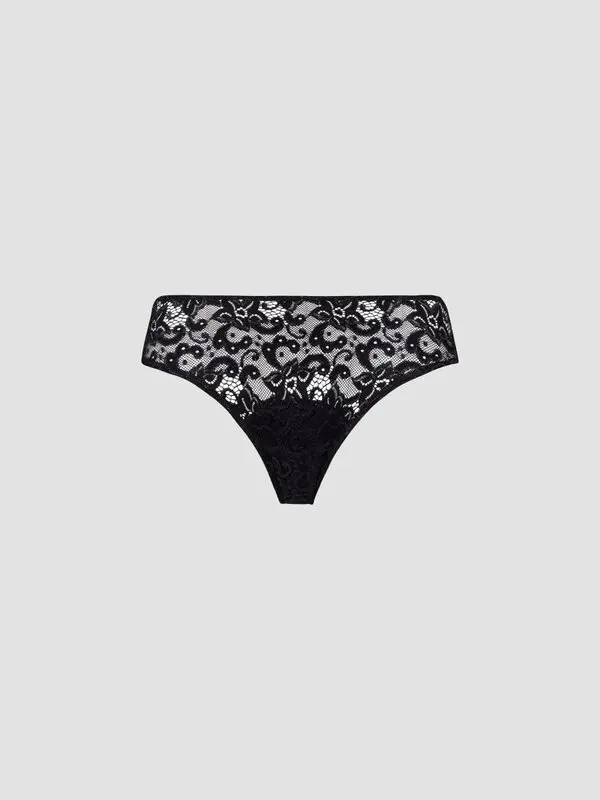 Hanro Mots Floral Lace Briefs - Black