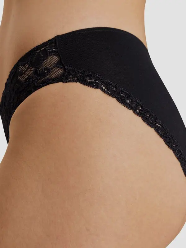 Hanro Mots Floral Lace Briefs - Black