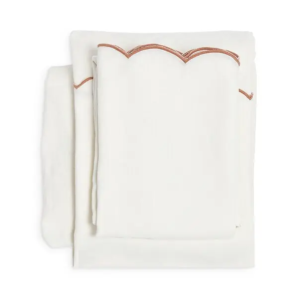 POM POM AT HOME Kelly Linen Sheet Set, Queen - Cream/terracotta