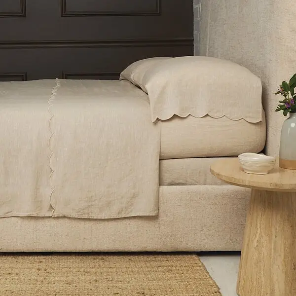 POM POM AT HOME Kelly Linen Sheet Set, King - Flax/flax