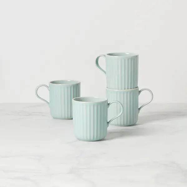 LENOX French Perle Mugs, Set Of 4 - Lt Blue