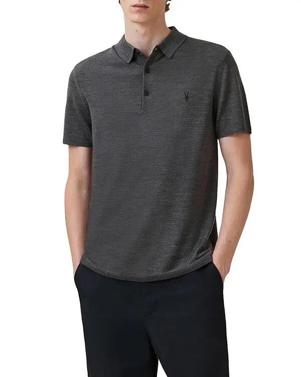 ALLSAINTS Mode Merino Wool Polo Shirt - Monument Grey