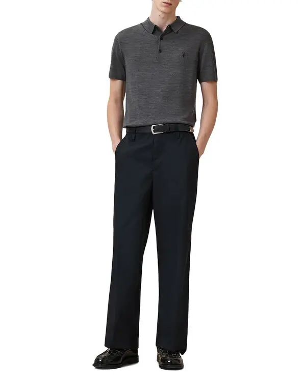 ALLSAINTS Mode Merino Wool Polo Shirt - Monument Grey