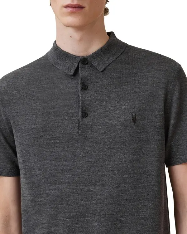 ALLSAINTS Mode Merino Wool Polo Shirt - Monument Grey