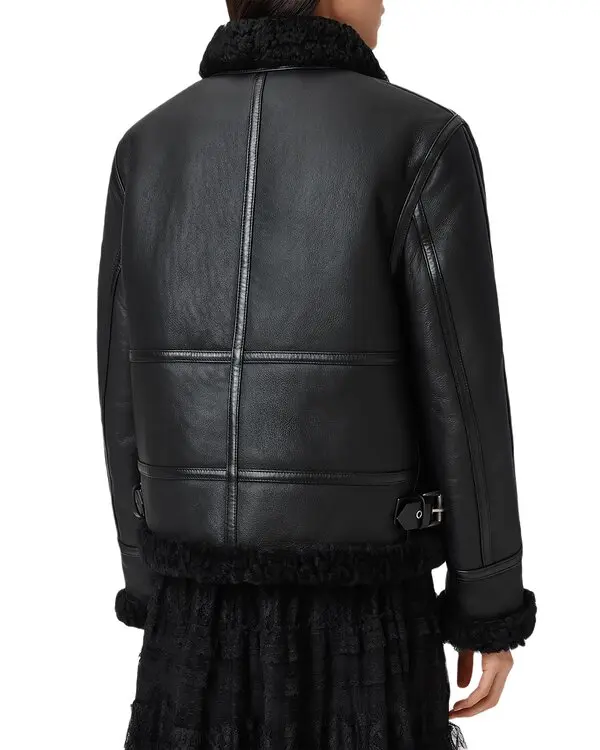 ALLSAINTS Lorel Shearling Flying Jacket - Black