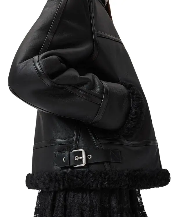 ALLSAINTS Lorel Shearling Flying Jacket - Black