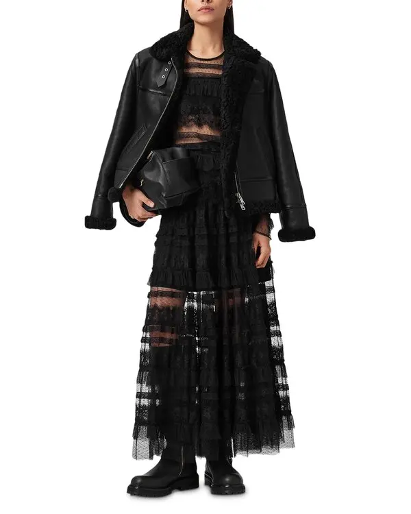 ALLSAINTS Lorel Shearling Flying Jacket - Black
