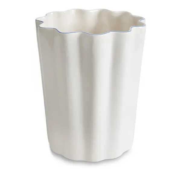 KASSATEX Le Marais Waste Basket - White/ Blue