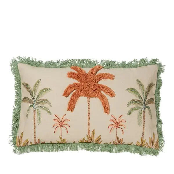 ROSELLI Jungle Tufted & Embroidered Decorative Pillow, 14 X 21