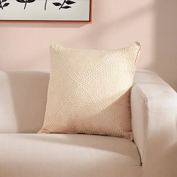 ROSELLI Amelia Crocheted Pillow - Ivory