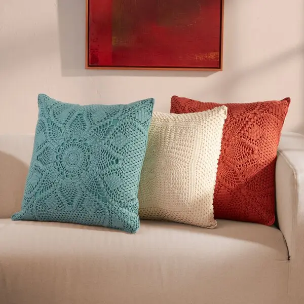 ROSELLI Esme Crocheted Pillow