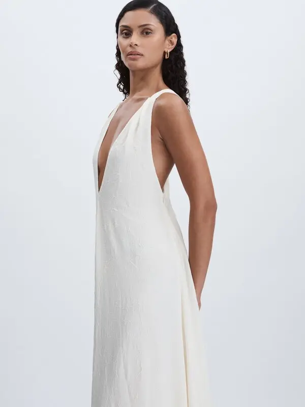 Significant Other Crinkle-satin Maxi Dress - Ivory