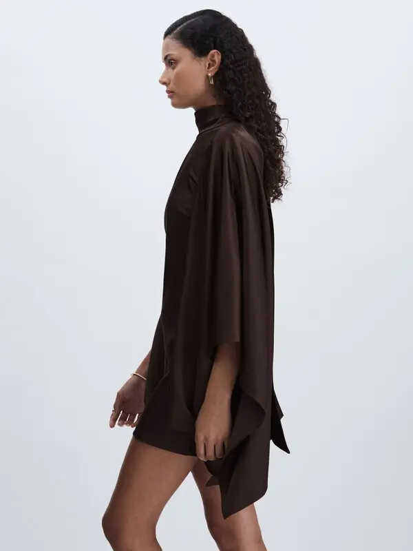 Significant Other Adriana Cape-Sleeve Mini Dress In Chocolate - 57% Off |  Editorialist