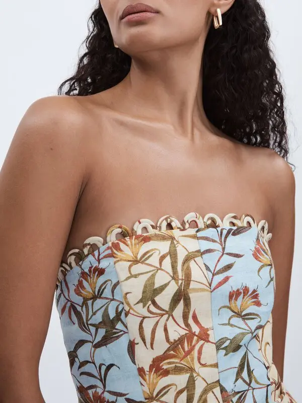 Tabitha Linen-blend Floral Print Midi Dress