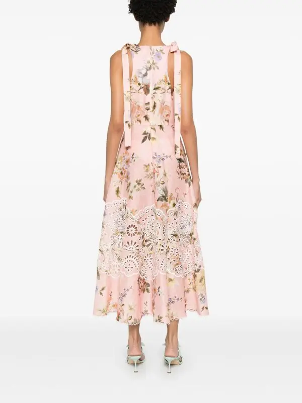 pink broderie midi dress Meera Broderie Midi Dress Pink