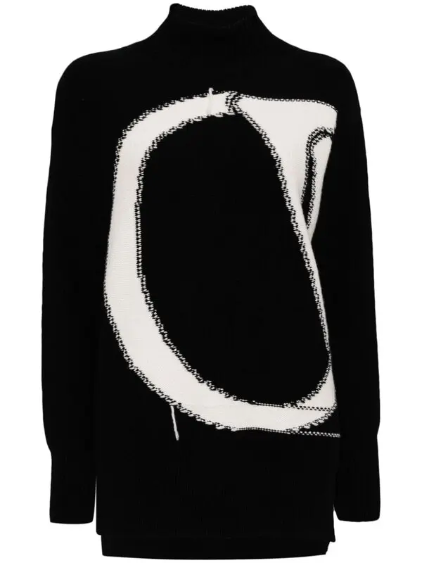Off-White Maxi Logo Turtleneck Sweater - Black
