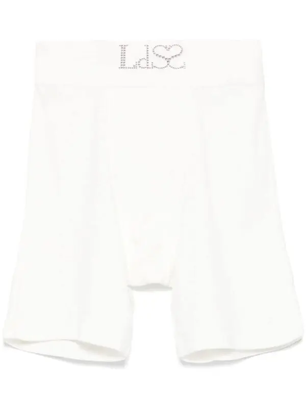 LUDOVIC DE SAINT SERNIN Studded Biker Shorts - White