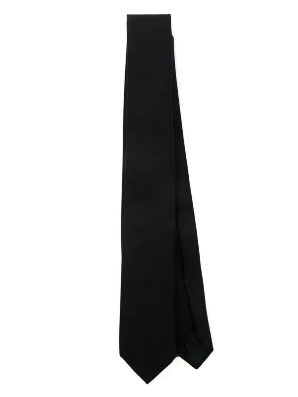 LARDINI Pointed-tip Tie - Black