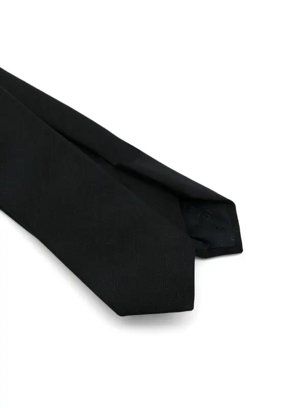 LARDINI Pointed-tip Tie - Black