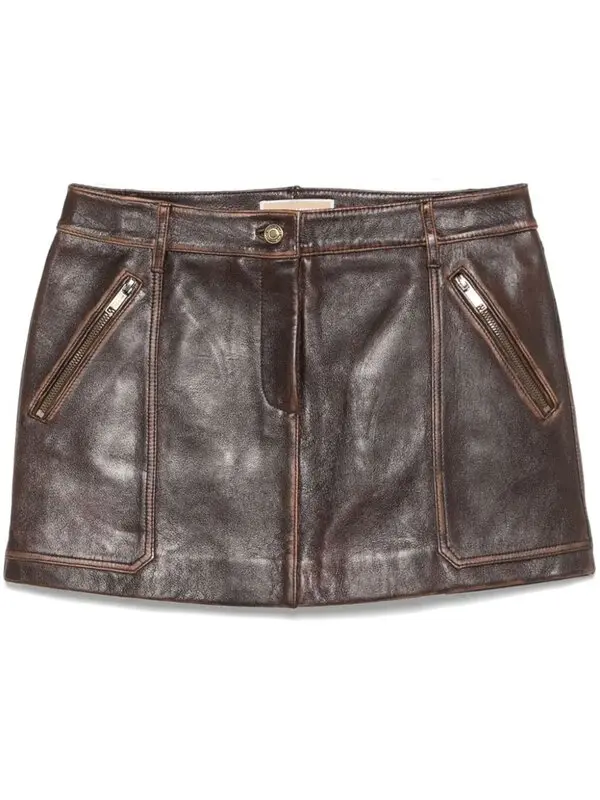 Michael Kors Leather Mini Skirt