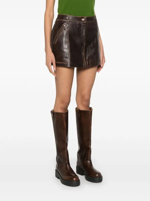 Michael Kors Leather Mini Skirt