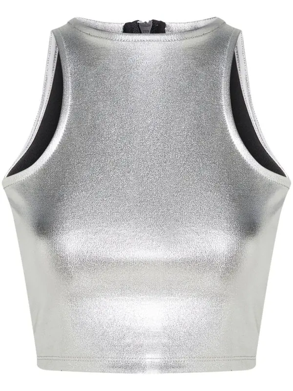 Karl Lagerfeld Metallic Tank Top - Silver