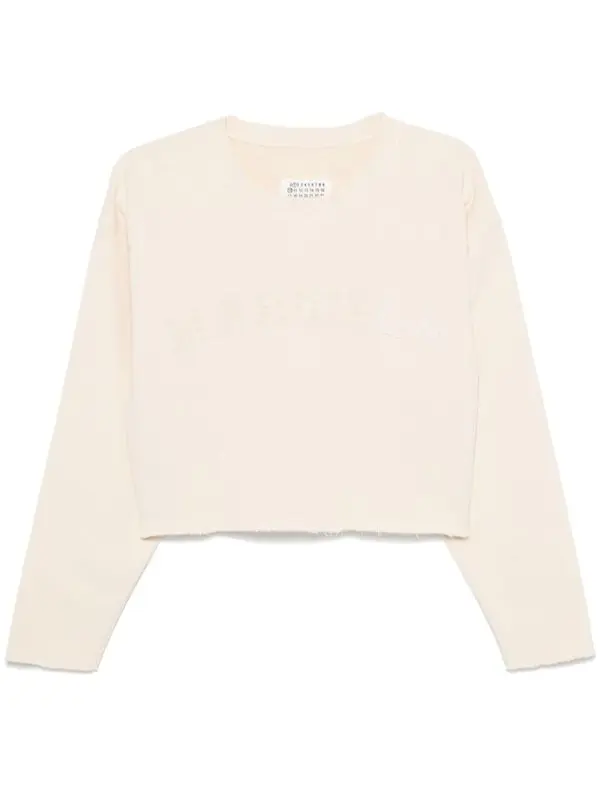 MAISON MARGIELA Embroidered Logo Sweatshirt - Neutrals