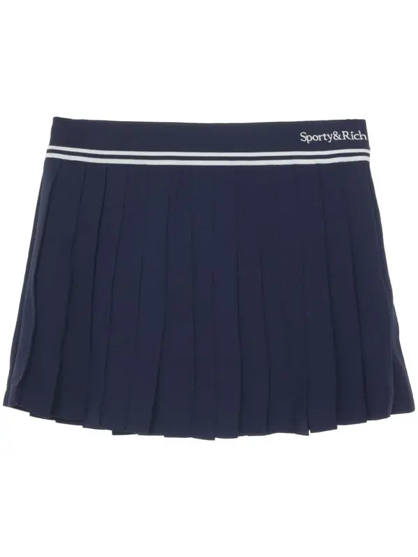 SPORTY & RICH Logo Pleated Skirt