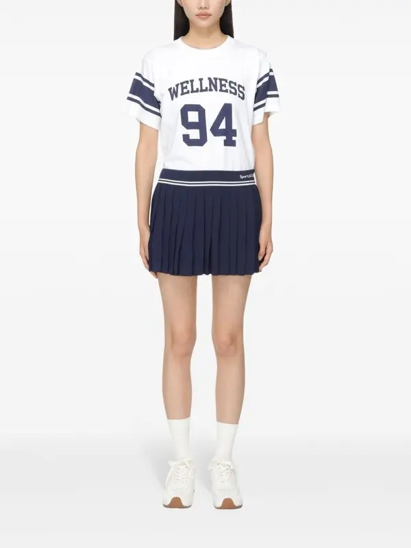 SPORTY & RICH Logo Pleated Skirt