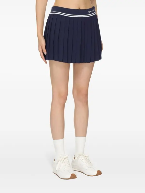 SPORTY & RICH Logo Pleated Skirt
