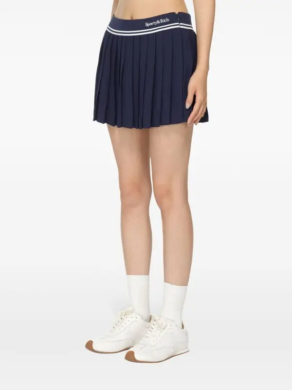 SPORTY & RICH Logo Pleated Skirt