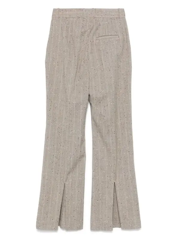 Mark Kenly Domino Tan Split-ankle Palazzo Trousers