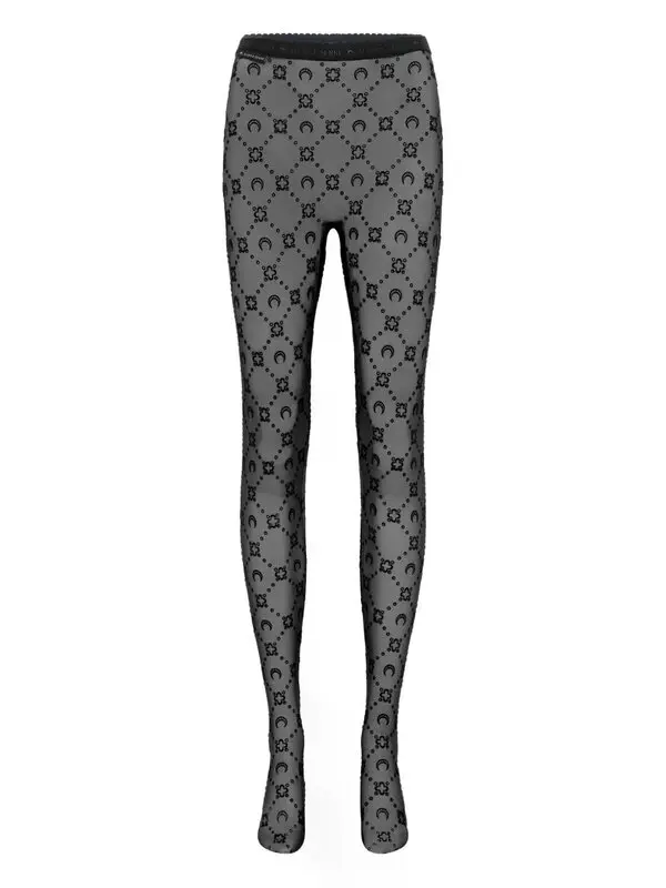 MARINE SERRE Moonogram Tights - Black