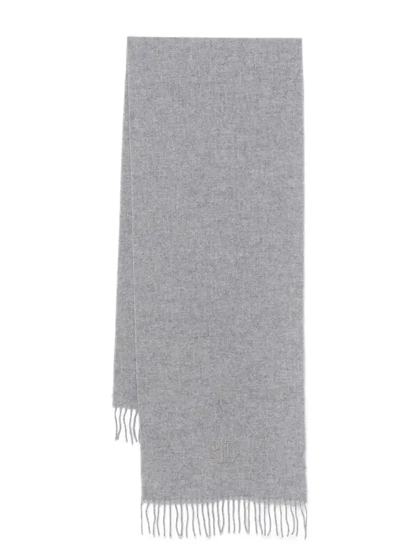 Ralph Lauren Embroidered-logo Scarf - Grey