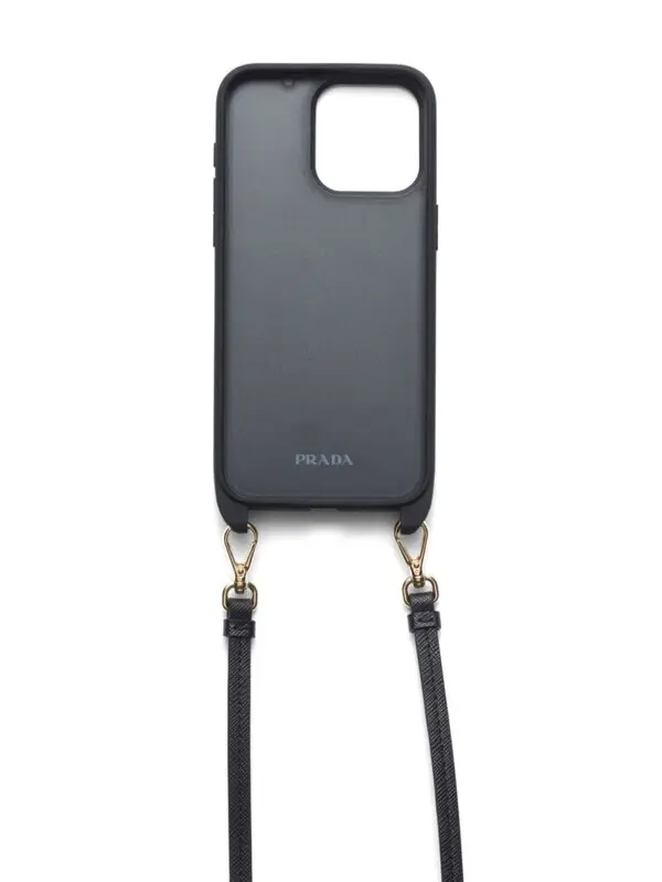 Prada Triangle Logo Iphone 15 Pro Max Case - Black | Editorialist