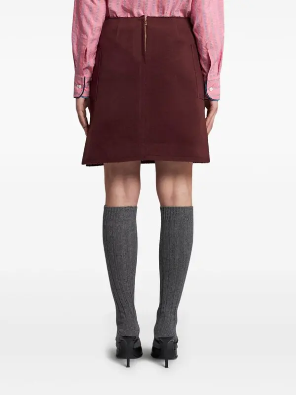 Etro Printed Metallic-effect Mini Skirt - Red