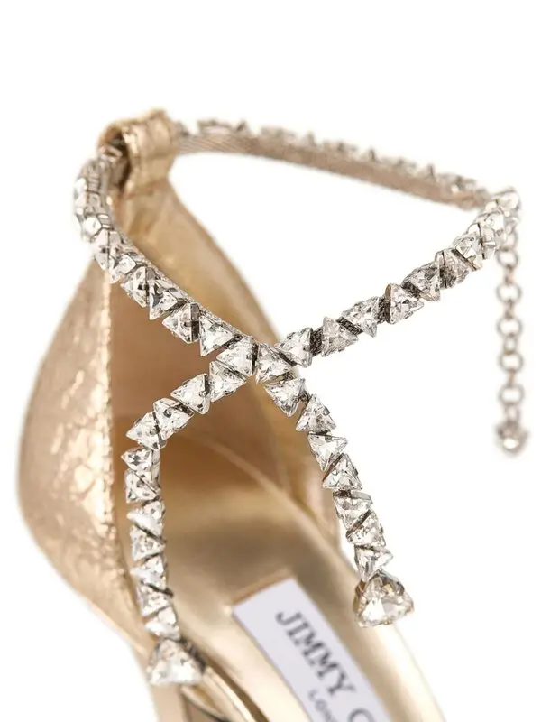 JIMMY CHOO Stevie 100mm Metallic Pumps - Gold