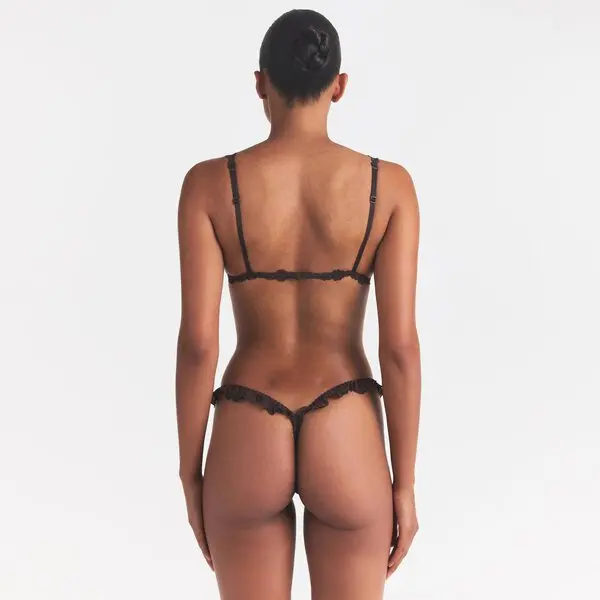 SKIMS Butterfly Thong | Deep Neutral | | Stretch Lace