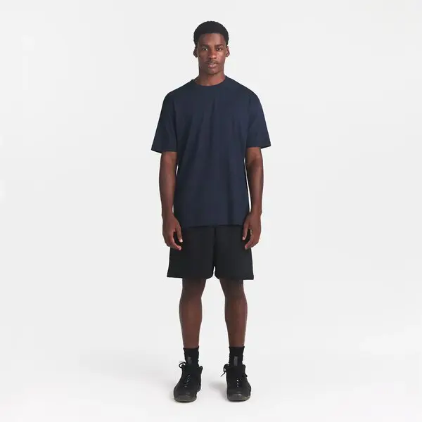 SKIMS Relaxed T Shirt | Black | | Heavyweight Cotton - Blue Black