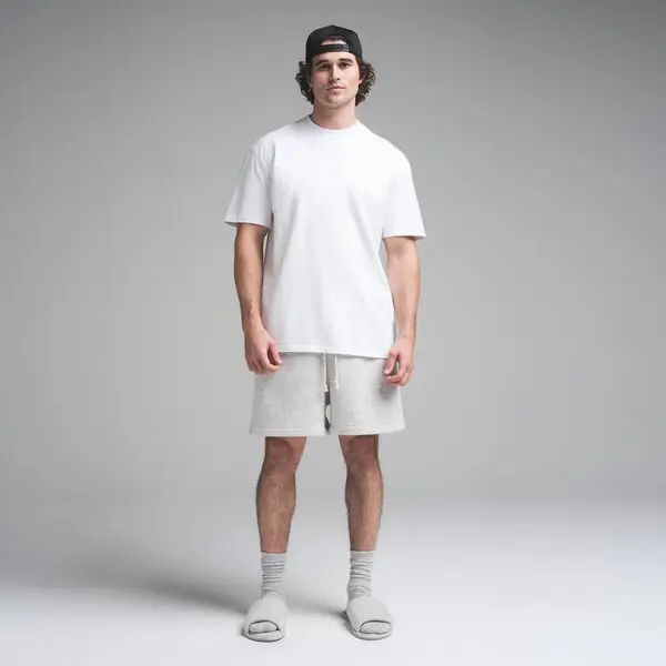 SKIMS Relaxed T Shirt | Blue | Medium | Heavyweight Cotton - Chalk
